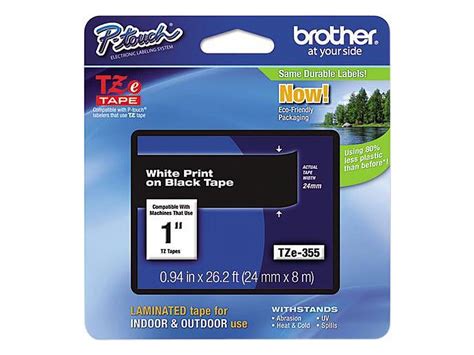 Brother P Touch TZ Series Lettering Tape 1 W White On Black Walmart Com