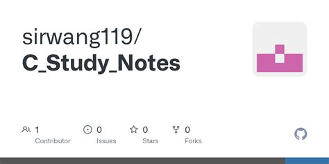 GitHub Sirwang119 C Study Notes