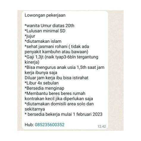 Lowongan Kerja Januari 2023 Asisten Rumah Tangga Di Solo Sekitar Info