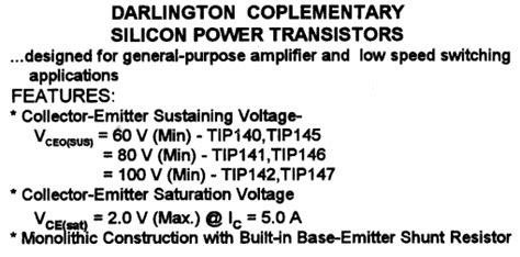 Tip141 Datasheet Pdf Mospec Semiconductor