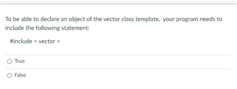 Solved To Be Able To Declare An Object Of The Vector Class
