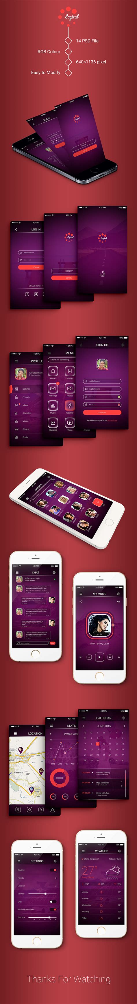 Flat App UI Design On Behance