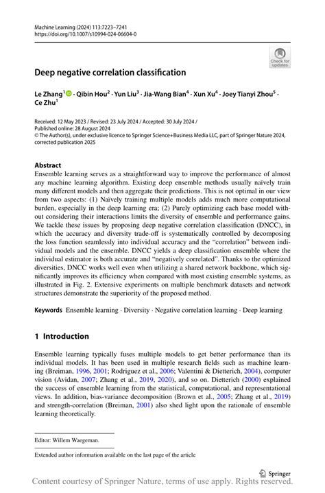 Deep Negative Correlation Classification Request Pdf