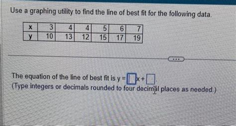 Solved Use A Graphing Utility To Find The Line Of Best Fit