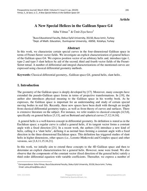 Pdf A New Special Helices In The Galilean Space G4