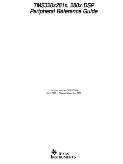 tms320x281x 280x dsp peripheral reference guide literature number