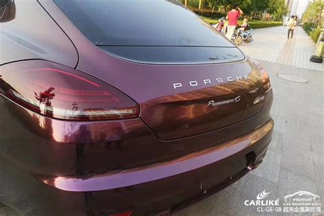 CARLIKE卡莱克CL GE 08保时捷超亮金属黑玫瑰车身改色贴膜 欣浪公司