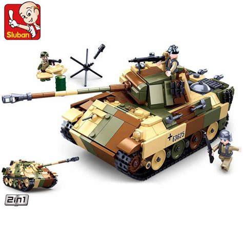 ₩64395에서 블록 슬루반 군사 세계 대전 Ww2 빌딩 블록 Swat 경찰 군인 군대 호랑이 왕 무거운 탱크 모델 벽돌