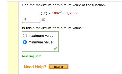 solved find the maximum or minimum value of the