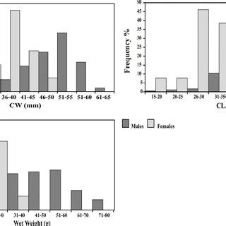 Size Frequency Distribution Of Males And Females Download Scientific Diagram