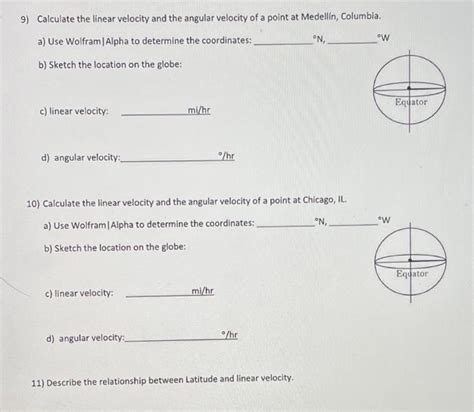 Solved Calculate The Linear Velocity And The Angular Chegg