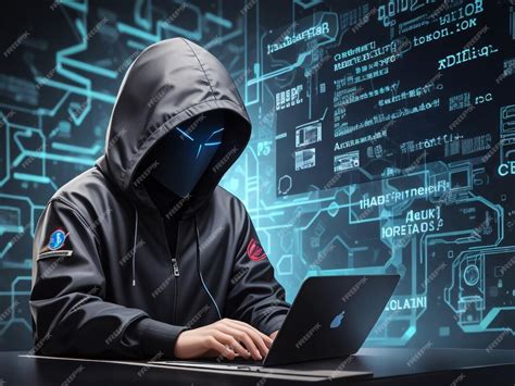 Premium Photo Hacking And Malware Concept Faceless Hacker Using Abstract Laptop With Binary