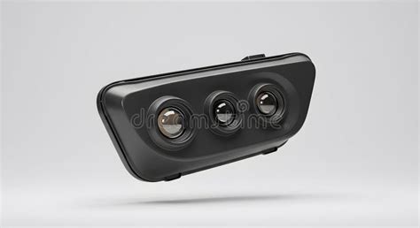 Advanced Triple Lens Automotive Sensor System Modern Car Technology Innovation Stock