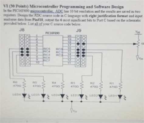 Solved VI 30 Points Microcontroller Programming And Chegg