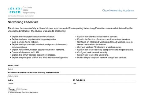 Krima Gothi On Linkedin Cisconetworkingacademy Ciscocertified