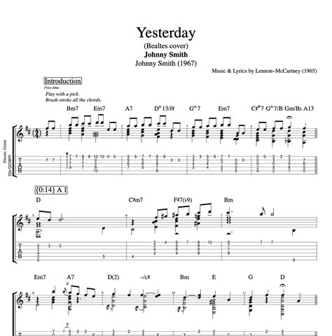 Guitar Chords For Yesterday