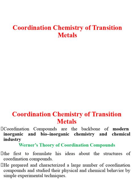 Chapter 5 Coordination Chemistry Pdf Coordination Complex Ligand