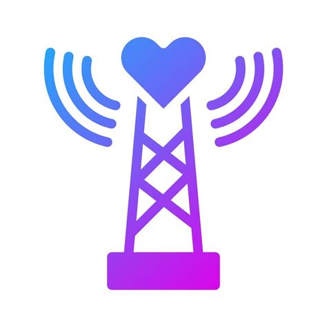 Signal Icon Solid Gradient Style Valentine Illustration Vector Element
