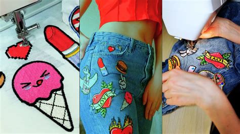How To Sew Patches On Jeans Youtube