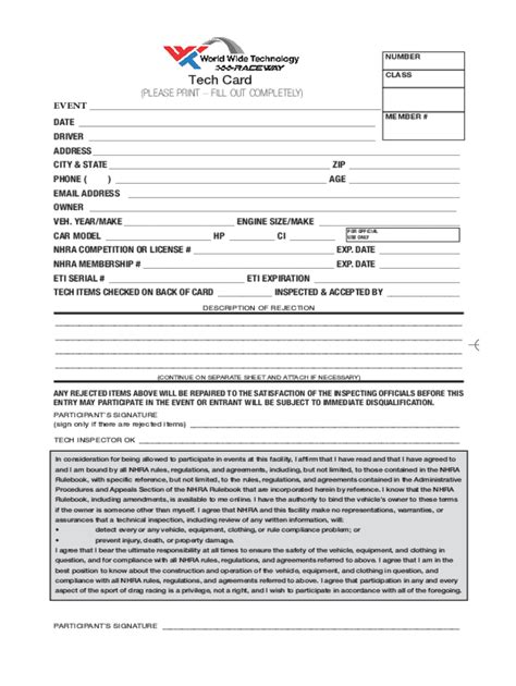 Fillable Online Tech Card Fax Email Print PdfFiller