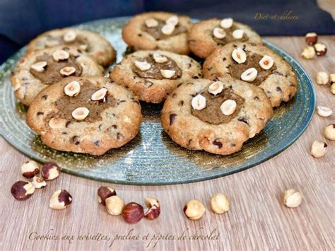 Cookies aux noisettes praliné et pépites de chocolat Diet Délices
