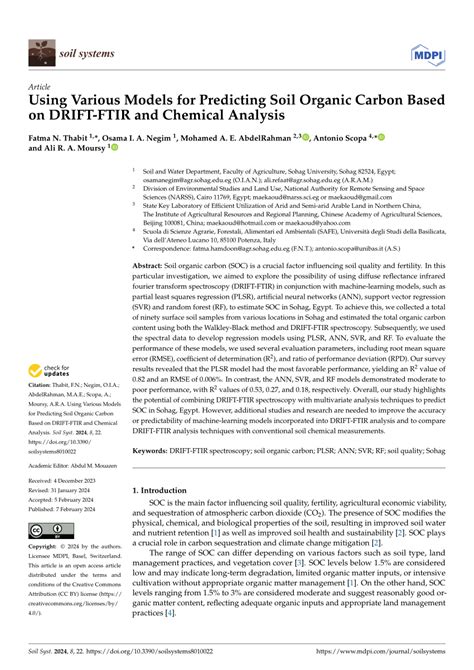 Pdf Using Various Models For Predicting Soil Organic Carbon Based On