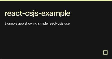 React Csjs Example Codesandbox