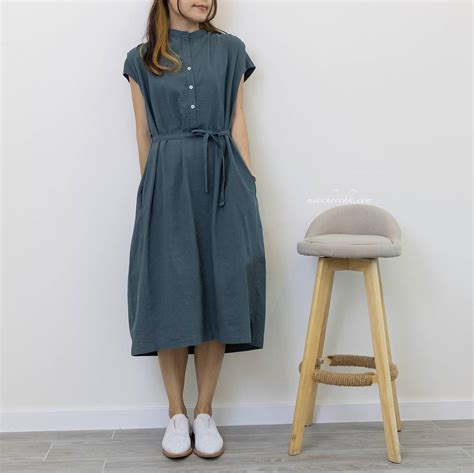 文青日常連身裙 綠 文青女裝