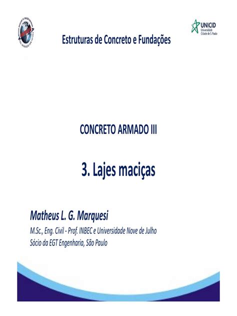 Dimensionamento E Detalhamento De Lajes Maciças Pdf Engenharia Civil Engenharia Mecânica