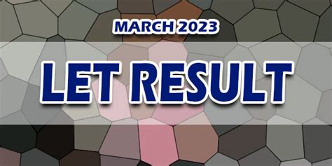 Let Result March 2023 Newspapers