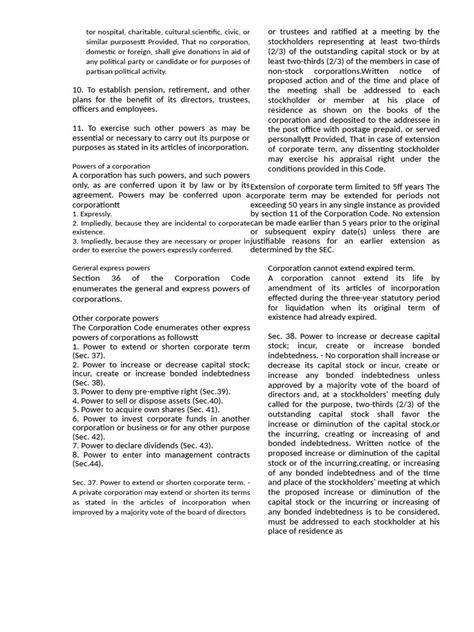 Corporation Code Pdf Stocks Corporations