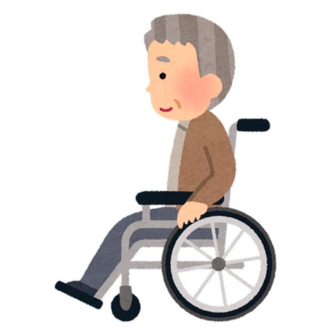 侧面坐轮椅 骑轮椅的老人 社区服务 照顾老人 卡通 插画 免扣 素材 手绘 Png19
