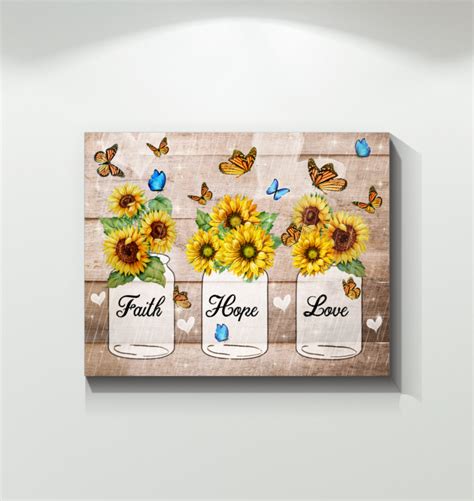 Faith Hope Love Butterfly Wall Art Poster Canvas Art Hoodie
