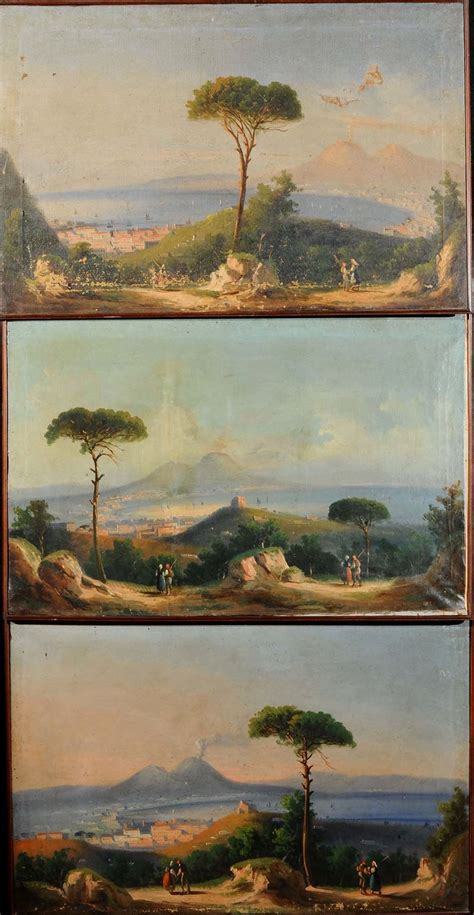 Scuola Napoletana Del XIX Secolo Vedute Costiere Asta Antiquariato E