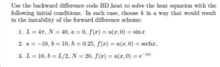 Solved In This Matlab Exercise Sheet We Consider The Heat Chegg