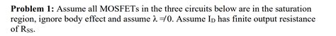 Solved Problem Assume All MOSFETs In The Three Circuits Chegg