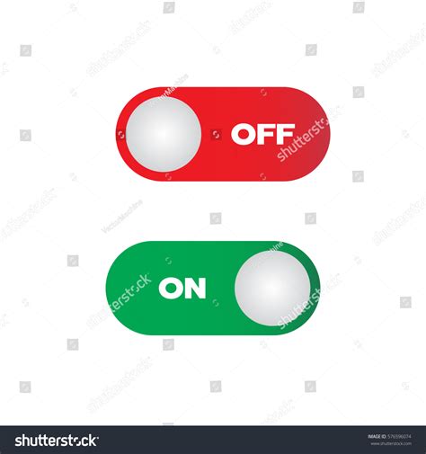 On Off Toggle Switch Button Red Stock Vector Royalty Free 576596074 Shutterstock