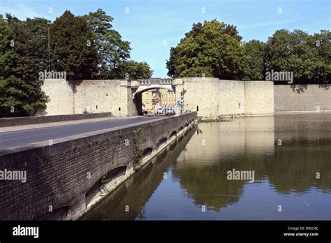 Lille Gate On The Ramparts And Moat Fortifications Around The Town Of