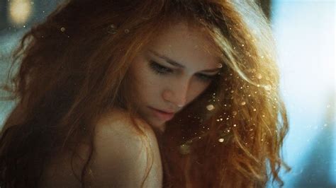 Women Bare Shoulders Redhead Model Portrait Sun Rays Anna