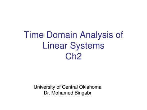 Ppt Time Domain Analysis Of Linear Systems Ch2 Powerpoint