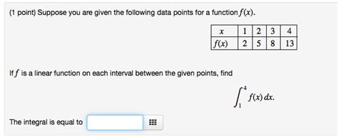 solved 1 point suppose you are given the following data