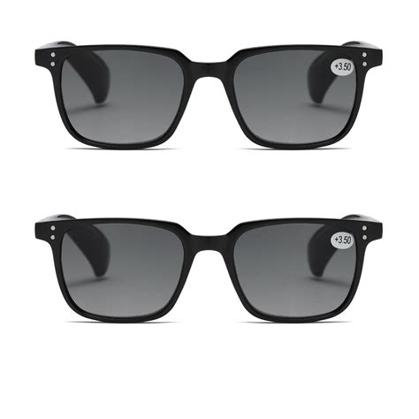 2 Pairs Mens Womens Unisex Reading Sunglasses Magnified Full Tinted