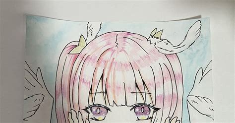 アナログ 手描きイラスト オリジナル 女性 天使ちゃん 花鶏のイラスト Pixiv
