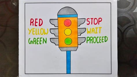 How To Draw Traffic Light Traffic Signal Drawing Road Safety