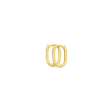 9ct Gold 7mm Fine Polished Oval Huggie Earrings Goldmark Au