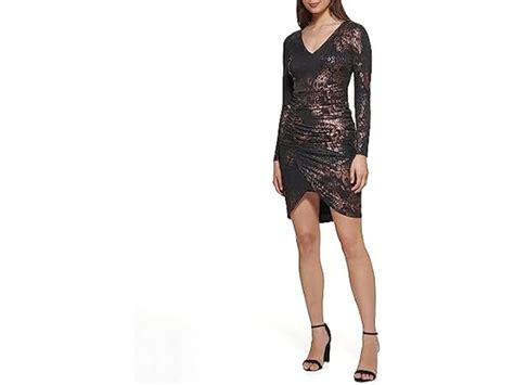 Guess Womens Long Sleeve Sheath Dress