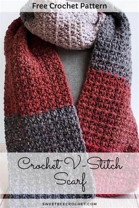 Crochet V Stitch Scarf Free Pattern Sweet Bee Crochet