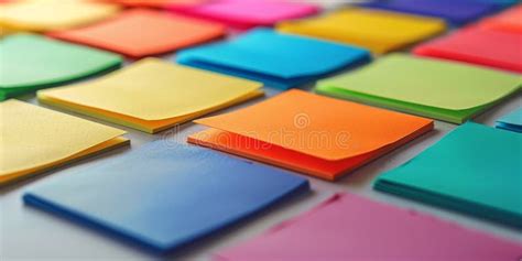 Colorful Post It Notes Arranged On A Table Generative Ai Stock