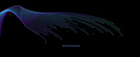 Ai 기술의 개념에 대한 검은 색 배경에 고립 된 파란색 색상의 벡터 추상 조명 라인 물결 모양으로 흐르는 역동적 인 라인 5g에 대한 스톡 벡터 아트 및 기타 이미지