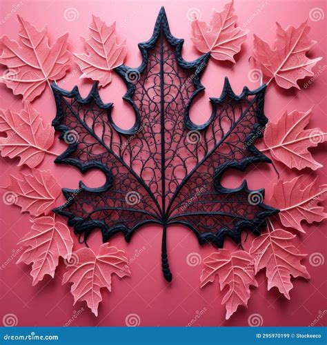 Biomimicry Inspired Maple Leaf Wall Art With Lace Patterns Stock